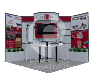 Stand Sistema Aluminio 22 (3X3) – Stands en venta y renta.