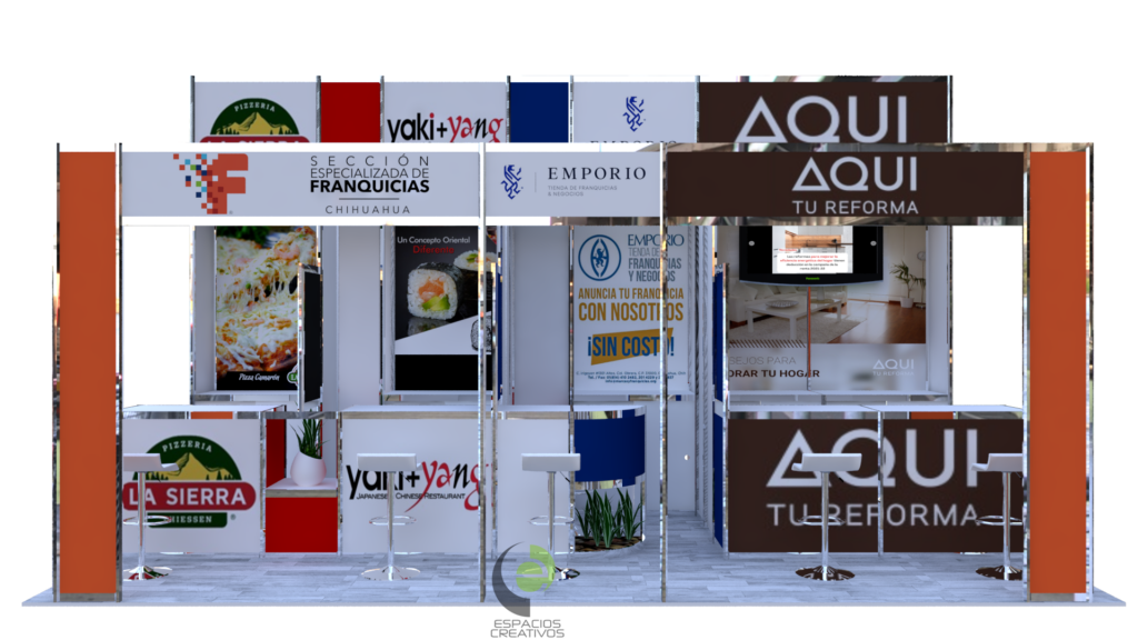 Stand Sistema Aluminio 20 (6X3) – Stands en venta y renta.